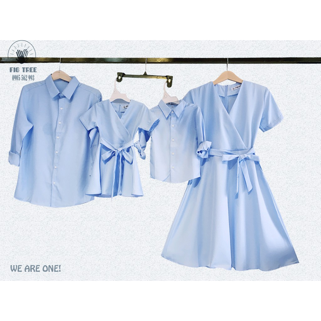 Light Blue Fig Tree Family Uniform Set _ Cool and Smooth Material