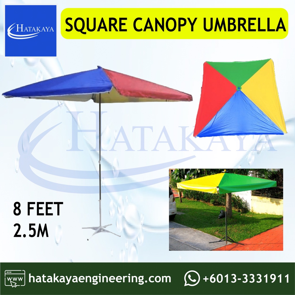 HTKY 8 Kaki Payung Petak (2.5m)8 feet Square Umbrella Night Market ...