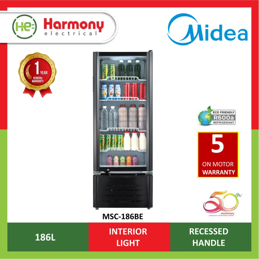 (FAST SHIPPING) Midea 187L Showcase MSC-186BE / MSC-186 ( with R600a Refrigerant ) Penyejuk ...