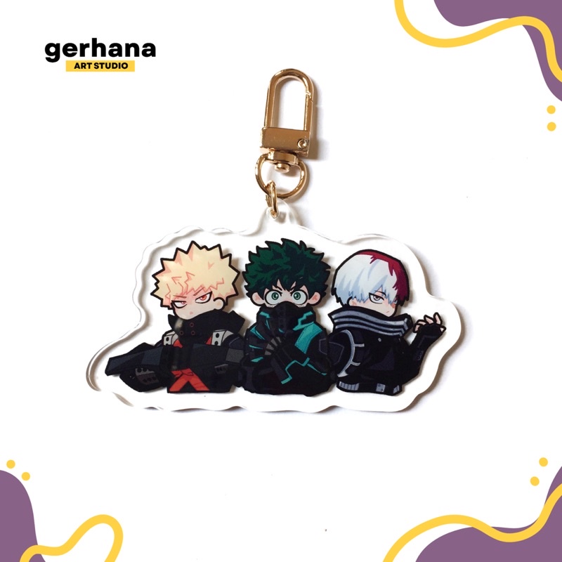 BNHA Trio Chibi Anime Acrylic Keychain | Midoriya, Bakugo and Todoroki ...