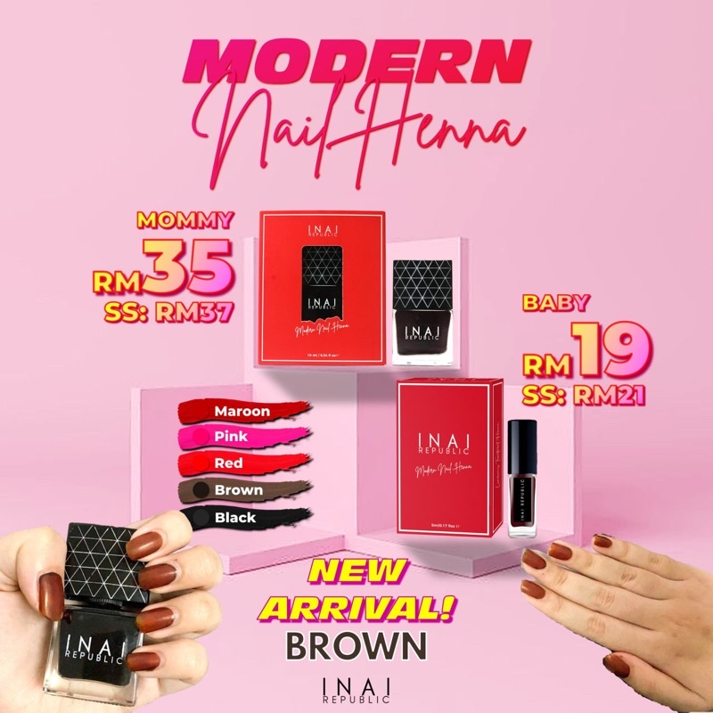 ORIGINAL INAI REPUBLIC MODERN NAIL HENNA INAI KUKU SAH SOLAT VIRAL ...