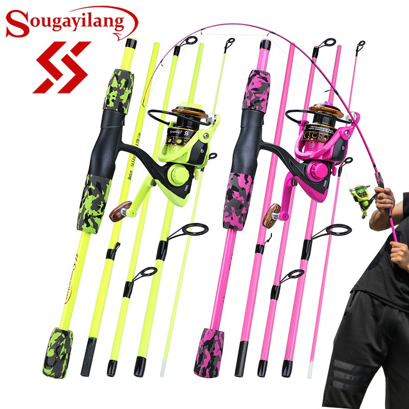 Sougayilang 1.7M Spinning Fishing Rod Set With 12BB Spinning Fishing ...