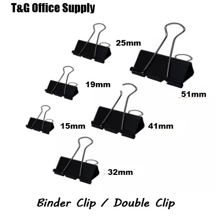 Binder Clip / Double Clip / Klip Hitam (15mm/19mm/25mm/32mm/41mm/51mm ...