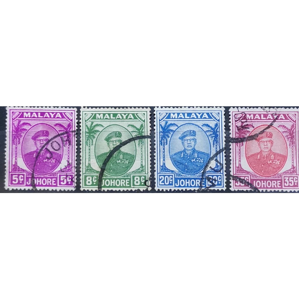 [STM 187] Malaya Johore 1952 Sultan Ibrihim - New Values (used) stamp ...