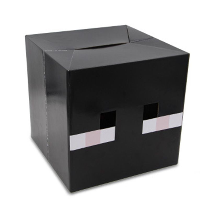 Minecraft Cardboard Head Cover Box Steve Creeper Enderman Mask Cosplay ...