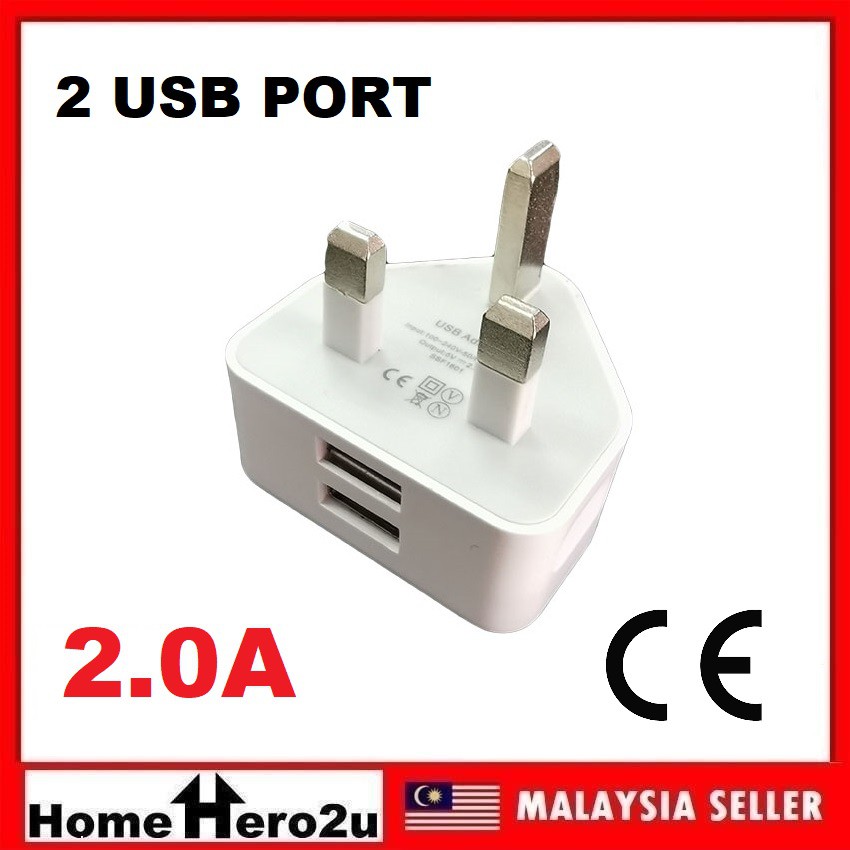 Eurosafe Smart UK Plug USB Charger 3 Pin Travel Wall USB Power Adapter ...