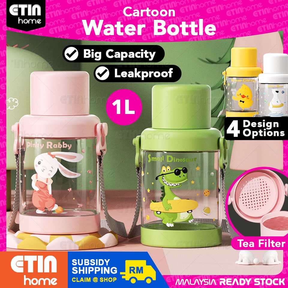 Water Bottle 1000ML Botol Air Kanak Comel Large Capacity Outdoor Drink ...