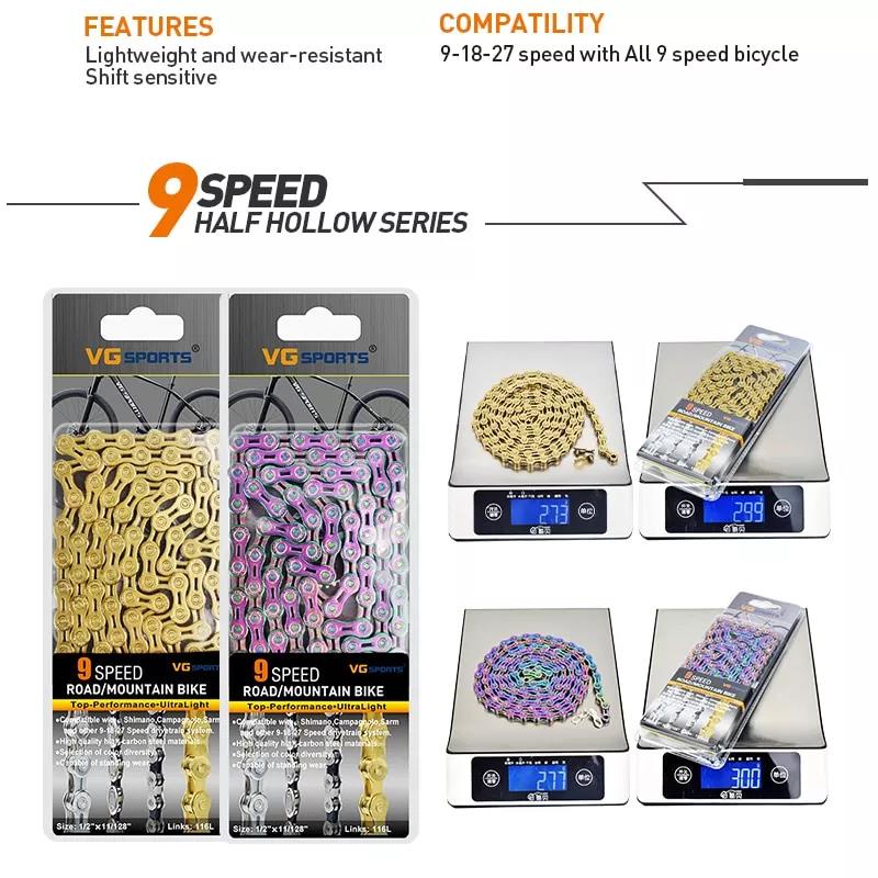 VG Sports Bicycle Chain 6 7 8 9 10 11 Speed 8s 9s 10s 11s Velocidade ...