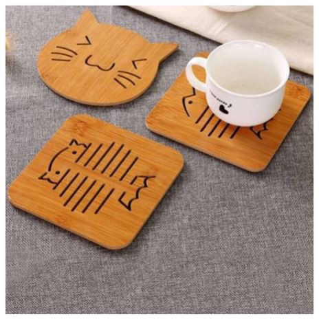 Wooden Pad Coaster Pot Cover Glass Cover Liner Pelapik Cawan Pelapik ...