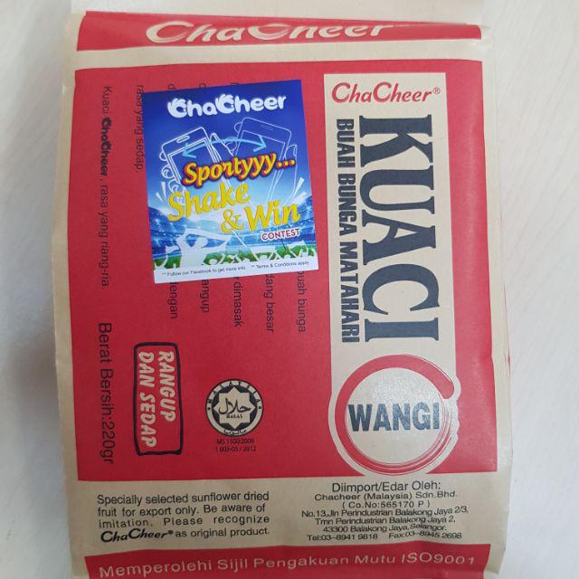 Cha Cheer Kuaci/Sunflower Seed/Kuaci Wangi/Kuaci Perisa Kelapa 220g ...