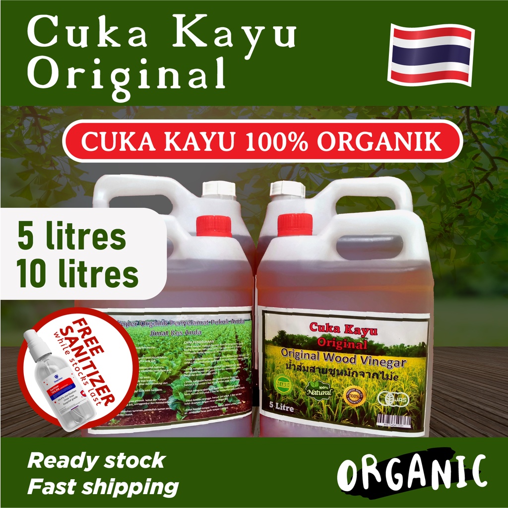 [10 Liter] CUKA KAYU THAILAND ORIGINAL ORGANIK [Ready Stock] Organic ...
