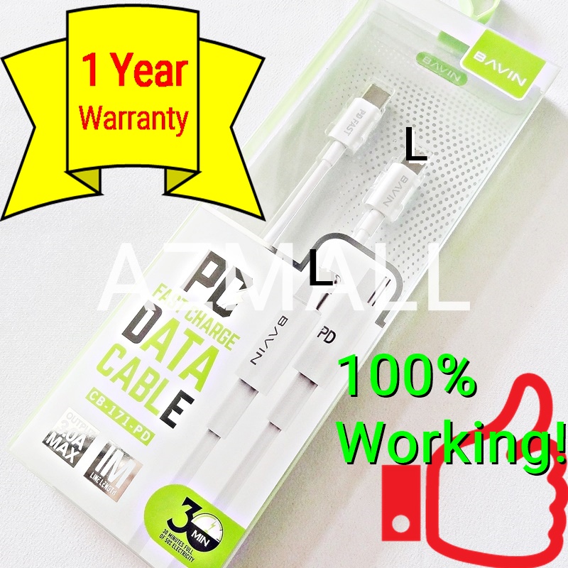 (36W PD Fast Charging) BAVIN 1 / 2 Meters Long Cable iPhon to Type C ...