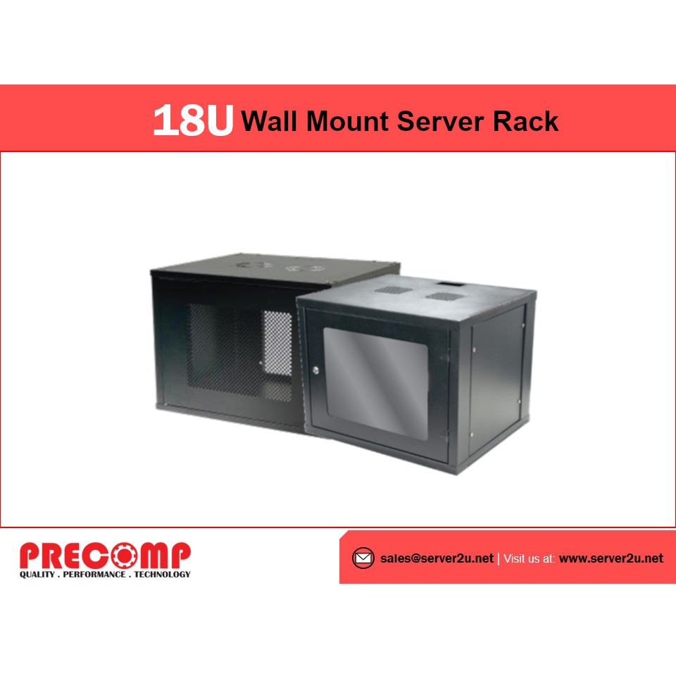 [CUSTOM BUILT] ST Rack 18U Wall Mount Server Rack (Perforated/Perspex ...