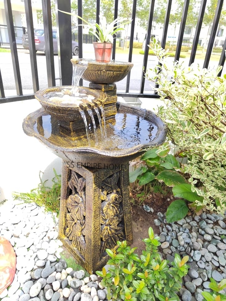 S28 Yellow Hibiscus MT Feng Shui 2ft Water Pond Fountain Kolam Air ...
