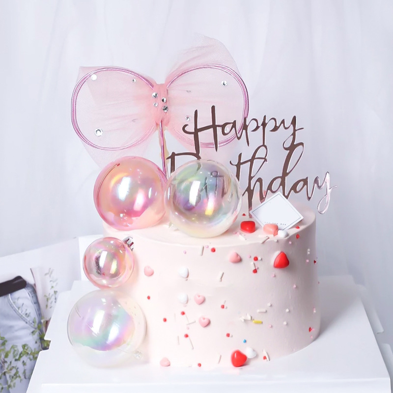 Symphony Colorful Transparent Ball Cake Decoration Birthday Party ...
