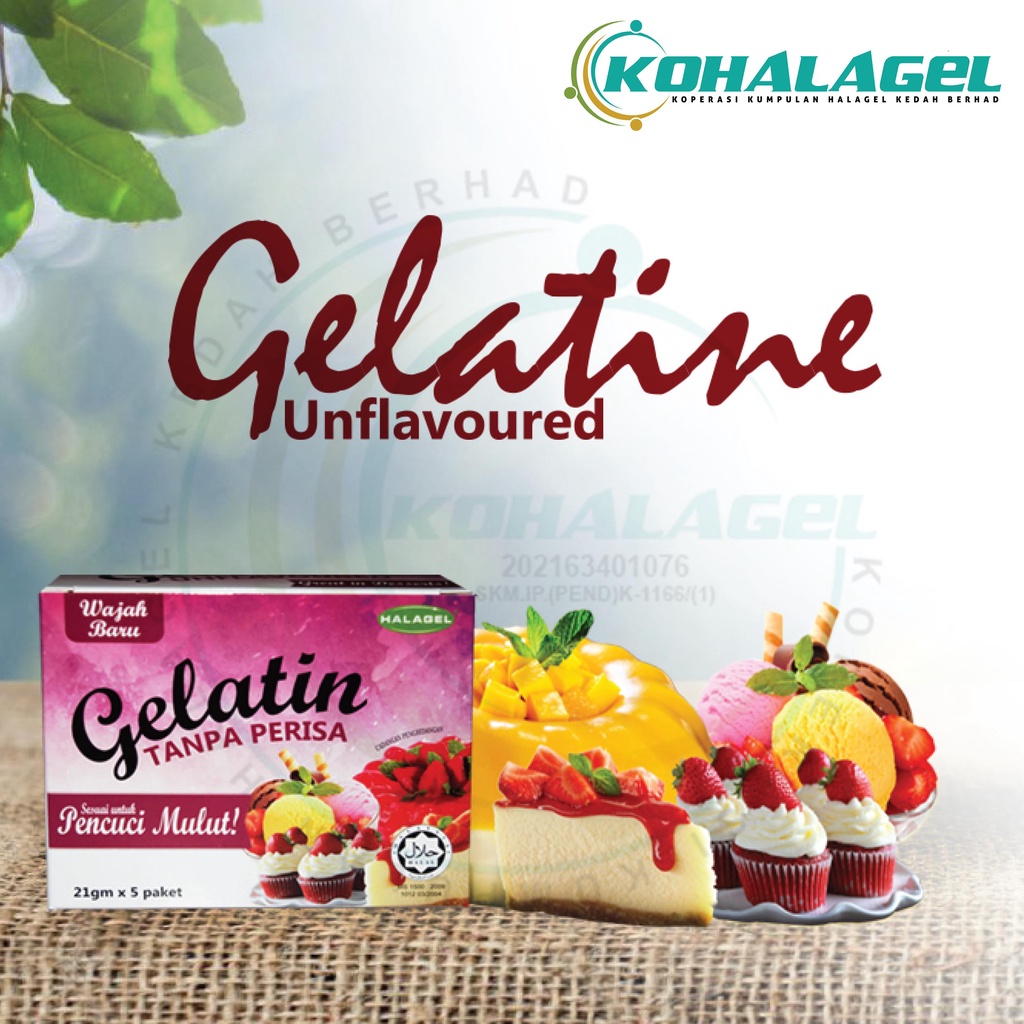 HALAGEL® Edible Halal Gelatin | Unflavored Gelatin | Tanpa Perisa | Box ...