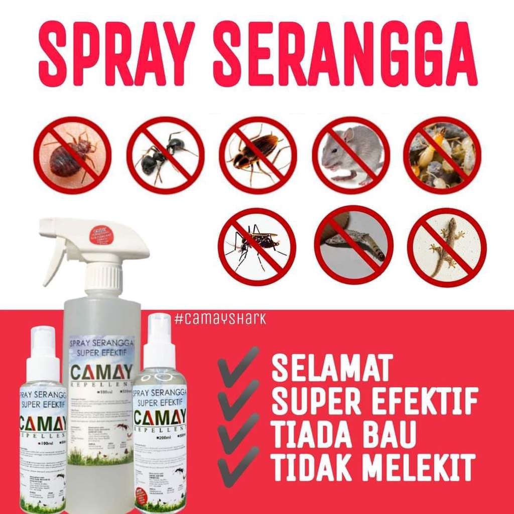Spray Serangga Camay Repellent 200ml Lipas, Semut, Kutu Haiwan, Ulat ...