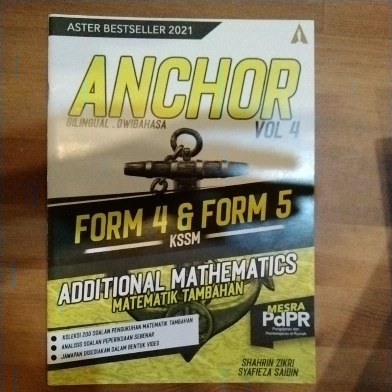 ANCHOR VOL 4 Form 4&5 Additional Mathematics( KSSM ) | Shopee Malaysia