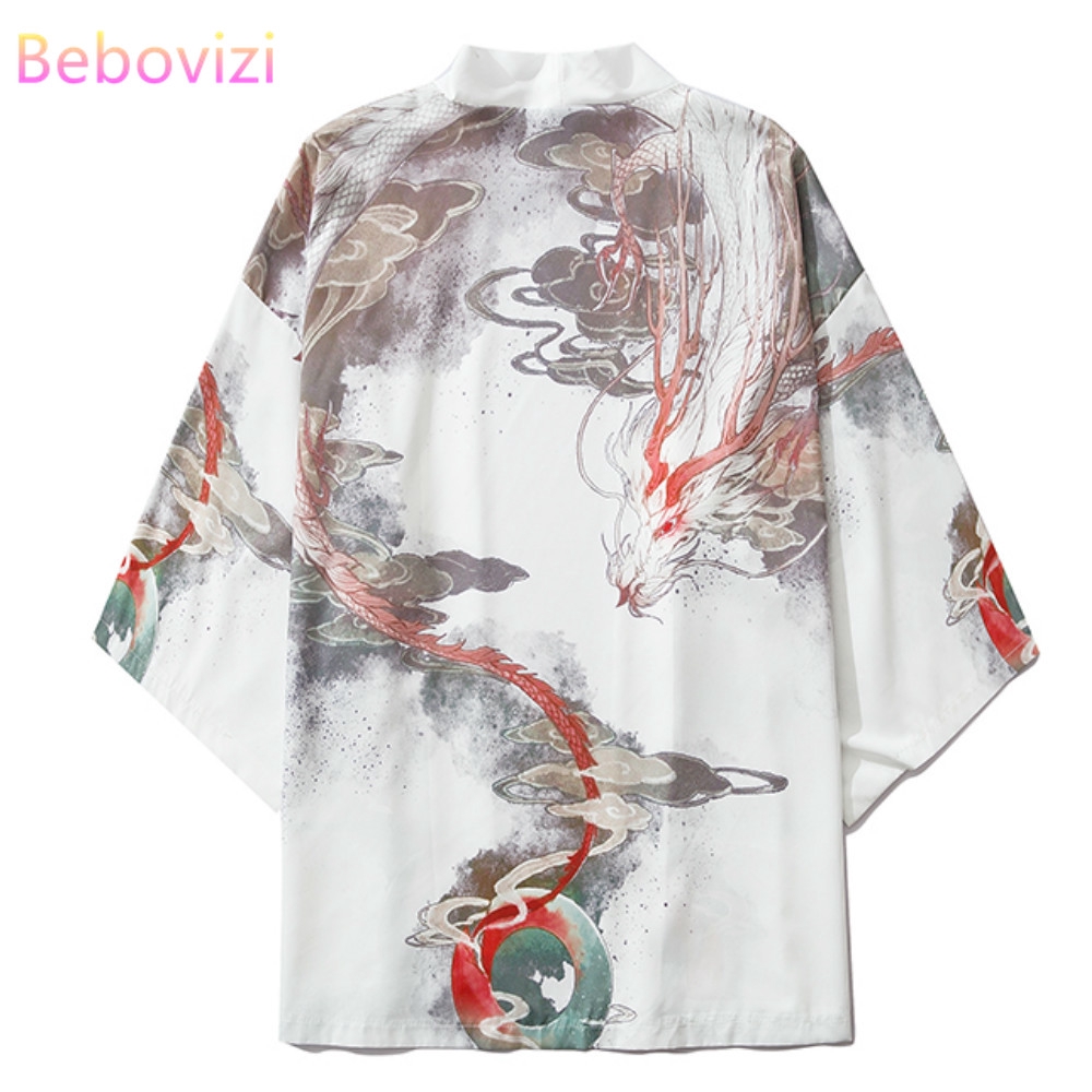 Bebovizi 9 Style Loose S-XXL Chinese Dragon Fashion Harajuku Japan Kimono Outer for Women and ...