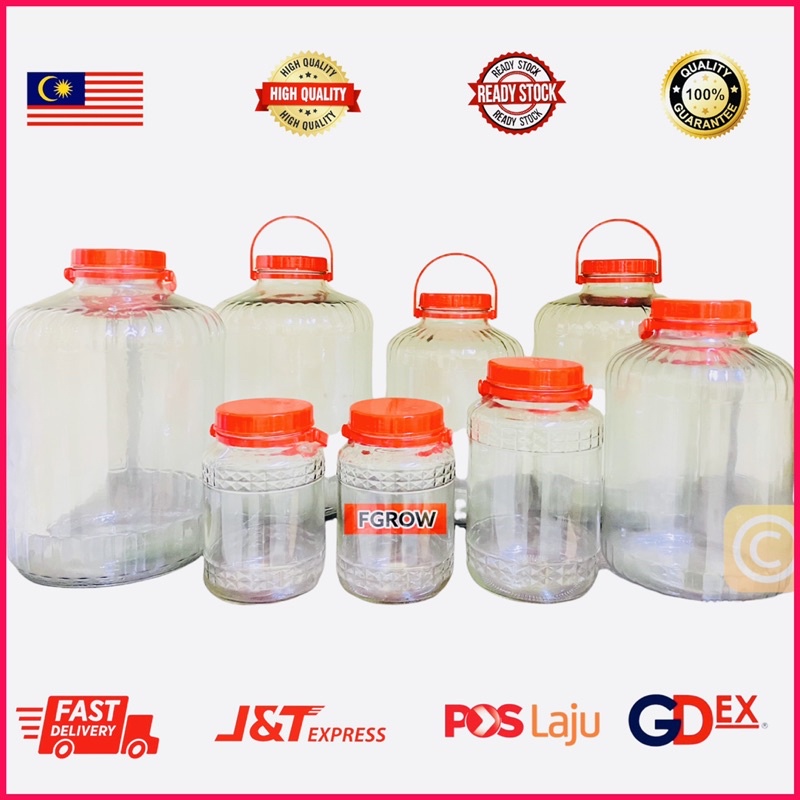 3-20 Liter Balang Kaca Saiz Besar Dijamin100%Kedap Udara Deco AirTight ...