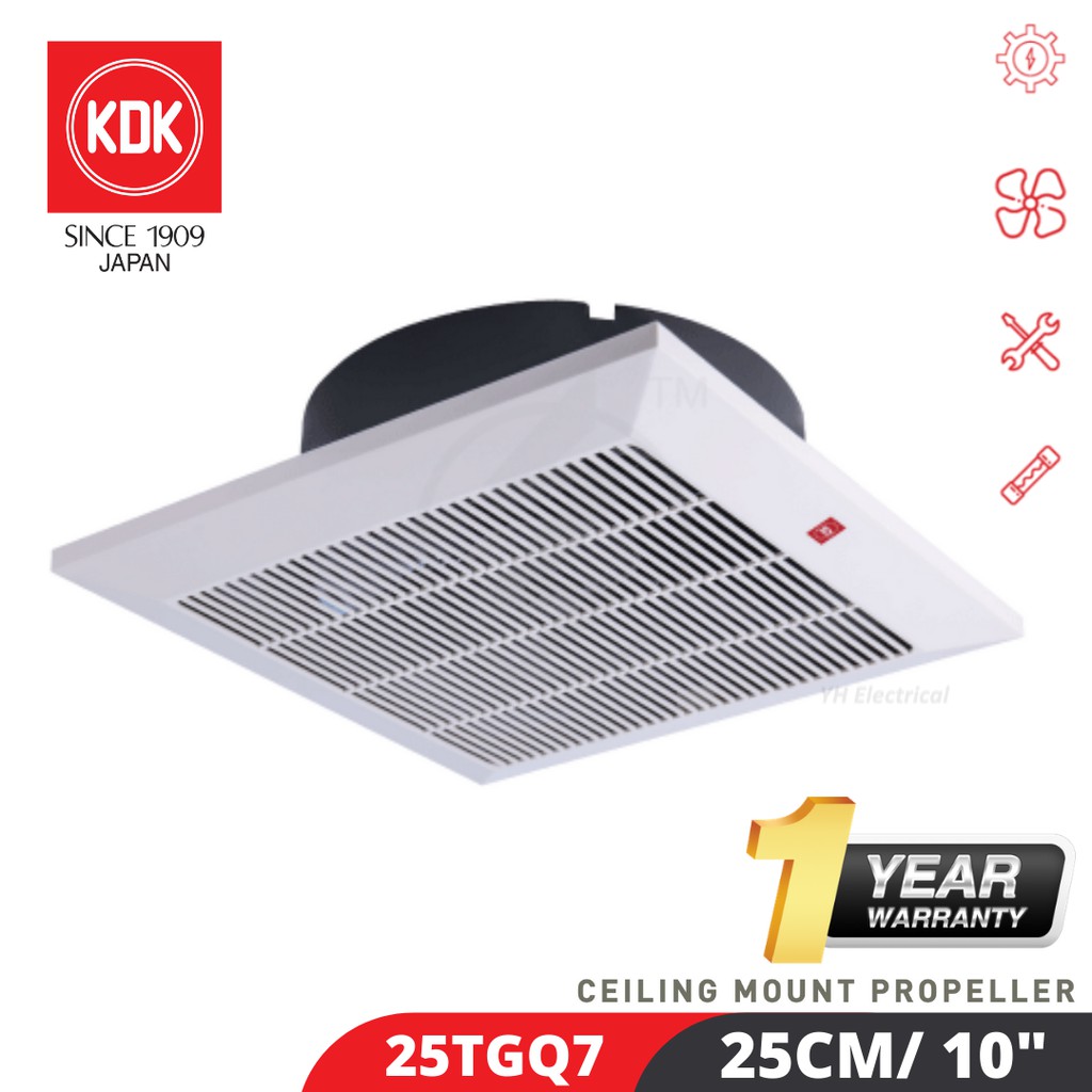 KDK 8"/ 10" inch Ceiling Mounted Ventilating Fan / Exhaust Fan 20TGQF ...