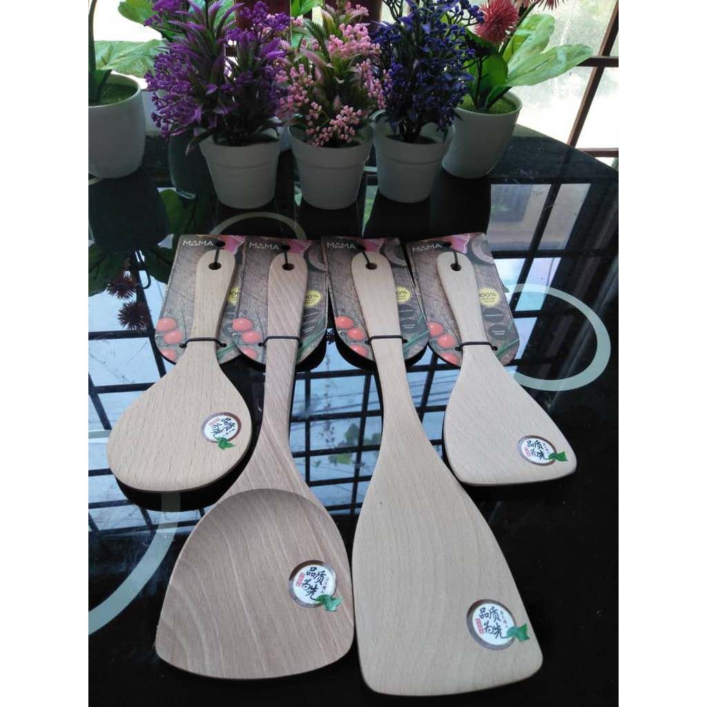 [S2] Senduk Kayu Set (4 Pcs)/ Sudip Kayu / sudip kitchen tools / Senduk ...