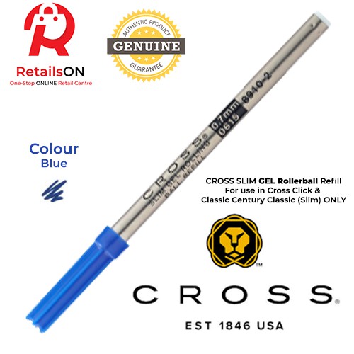 CROSS Refill Slim GEL Rollerball - Blue | Rollerball Pen Refill for ...