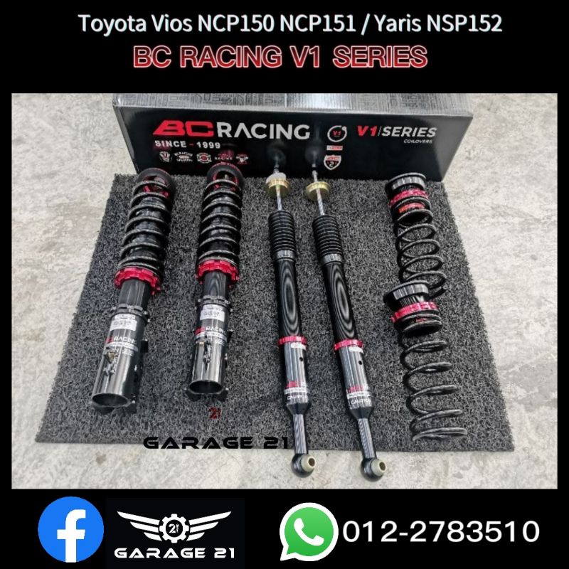 TOYOTA VIOS YARIS NCP150 NCP151 NSP152 2013+ - BC RACING V1 Series adjustable absorber Hilow ...