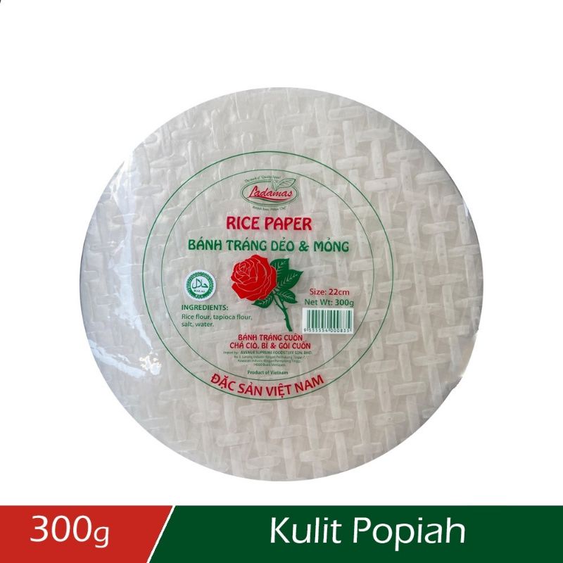 Vietnam Ladamas Kulit Popiah Rice Paper 越南薄饼 (300g x 50pcs x 22cm ...
