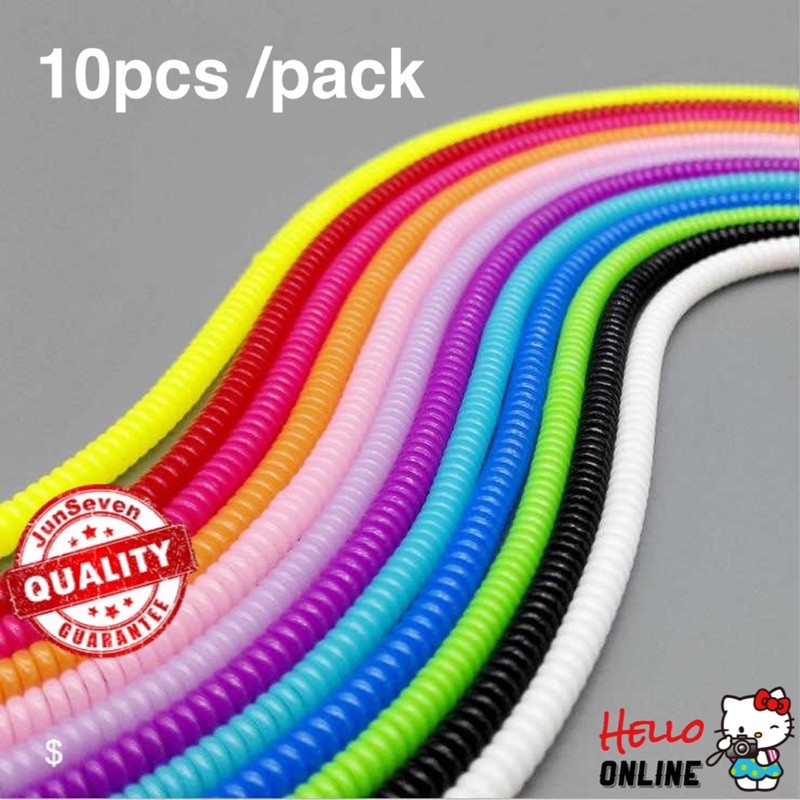 10PCS CORD PROTECTOR FOR CHARGER CABLE HEADSET EARPHONE (RANDOM COLOR ...