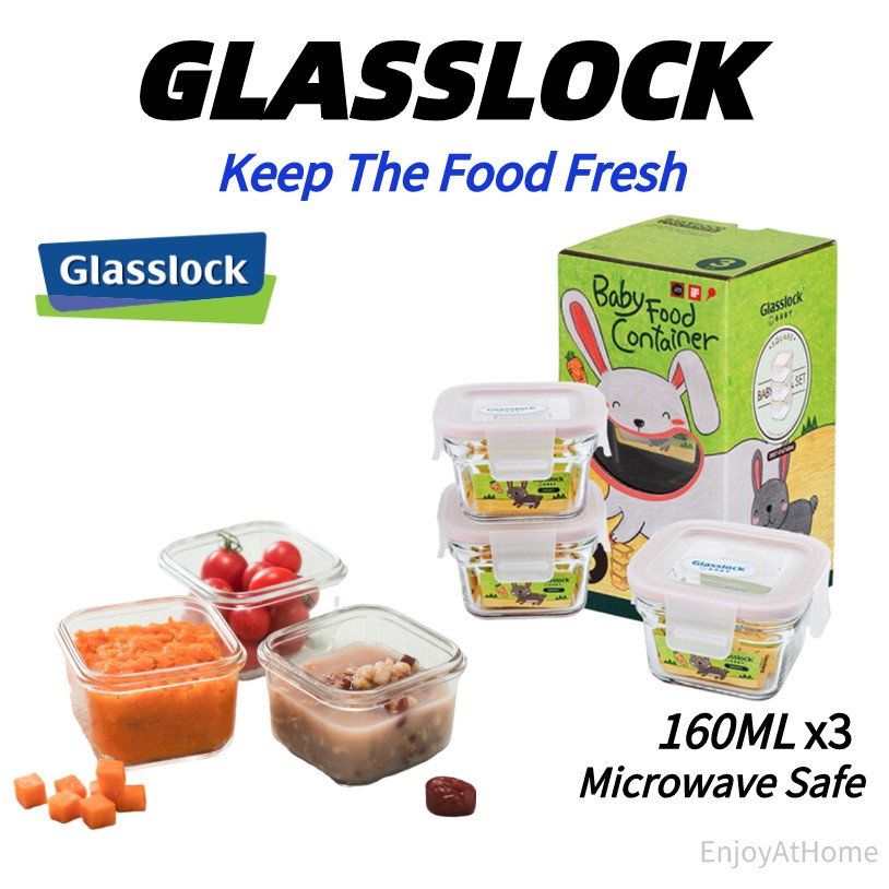 BABY GLASSLOCK FOOD CONTAINER OVEN SAFE GL1889 160ML X3 | Shopee Malaysia