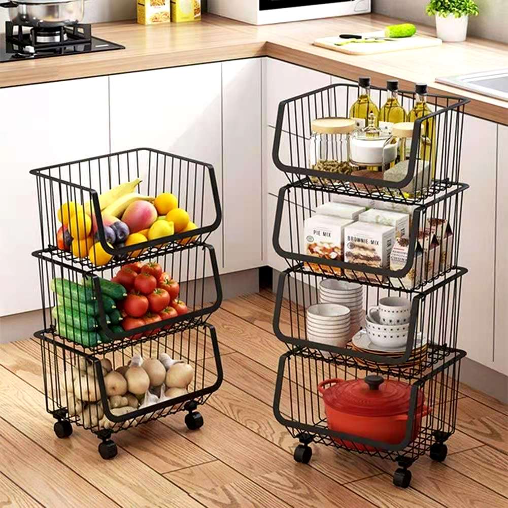 Rak Bawang Bakul Bawang Beroda Tempat Bawang Kitchen Storage Kitchen ...