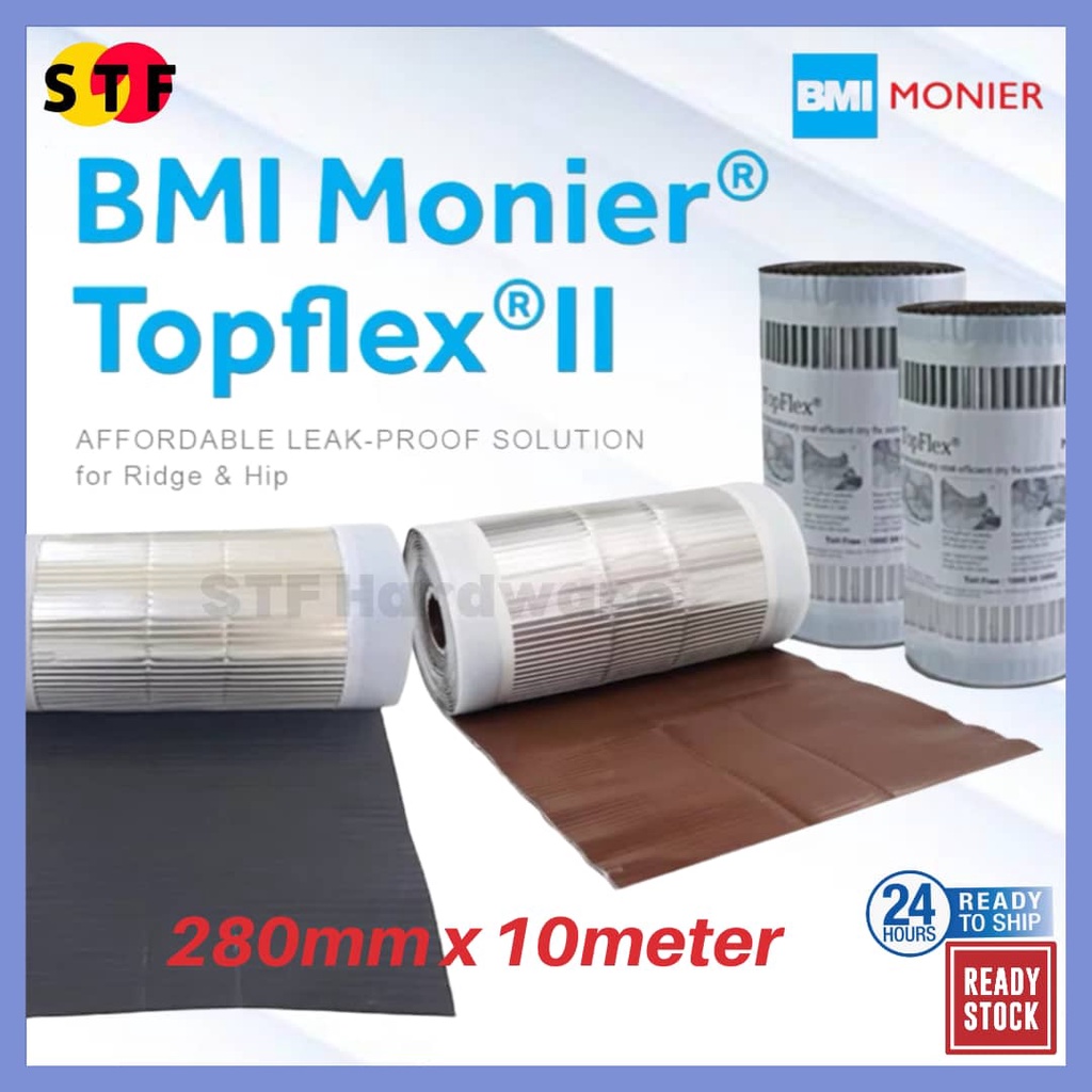 BMI Monier Topflex II 280 mm X 10M Dry Fix for Ridge & Hip Gam Aluminium untuk Rabung | Shopee ...