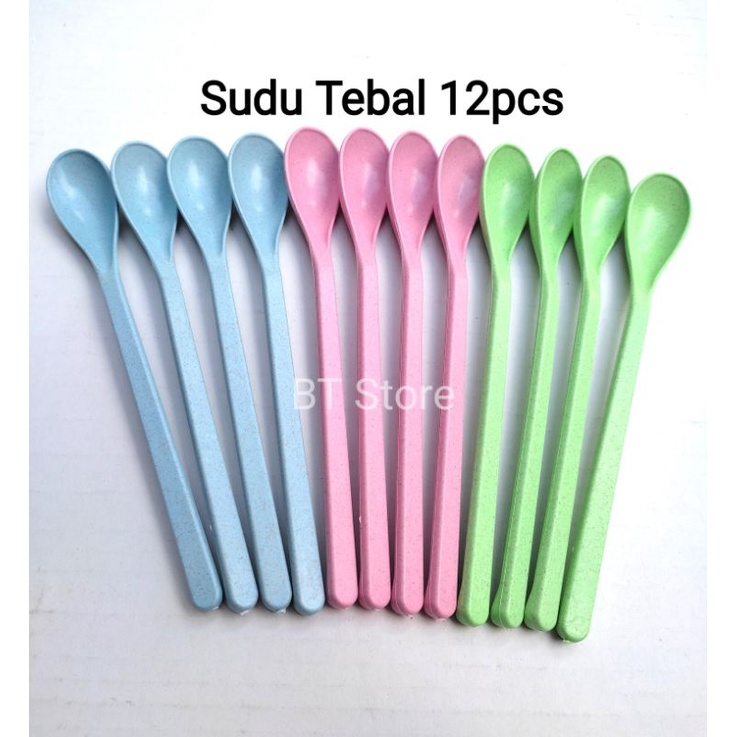 [Ready Stock]12pcs Sudu Plastik Tebal Long Plastic Spoon Sudu plastik ...