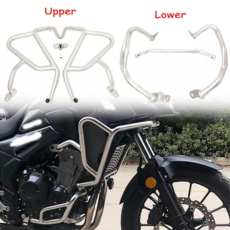 Motorcycle Upper & Lower Crash Bar Frame Engine Protection Guard Bumper ...