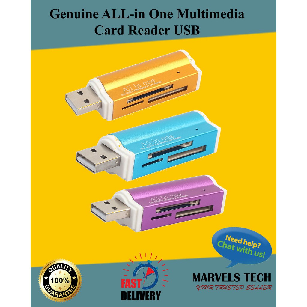 Genuine ALL-in One Multimedia Card Reader USB (TODAY SHIP OUT) | Shopee ...
