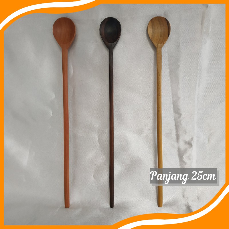 KAYU 25cm Long Wooden Spoon Stirrer Juice Souvenir | Shopee Malaysia