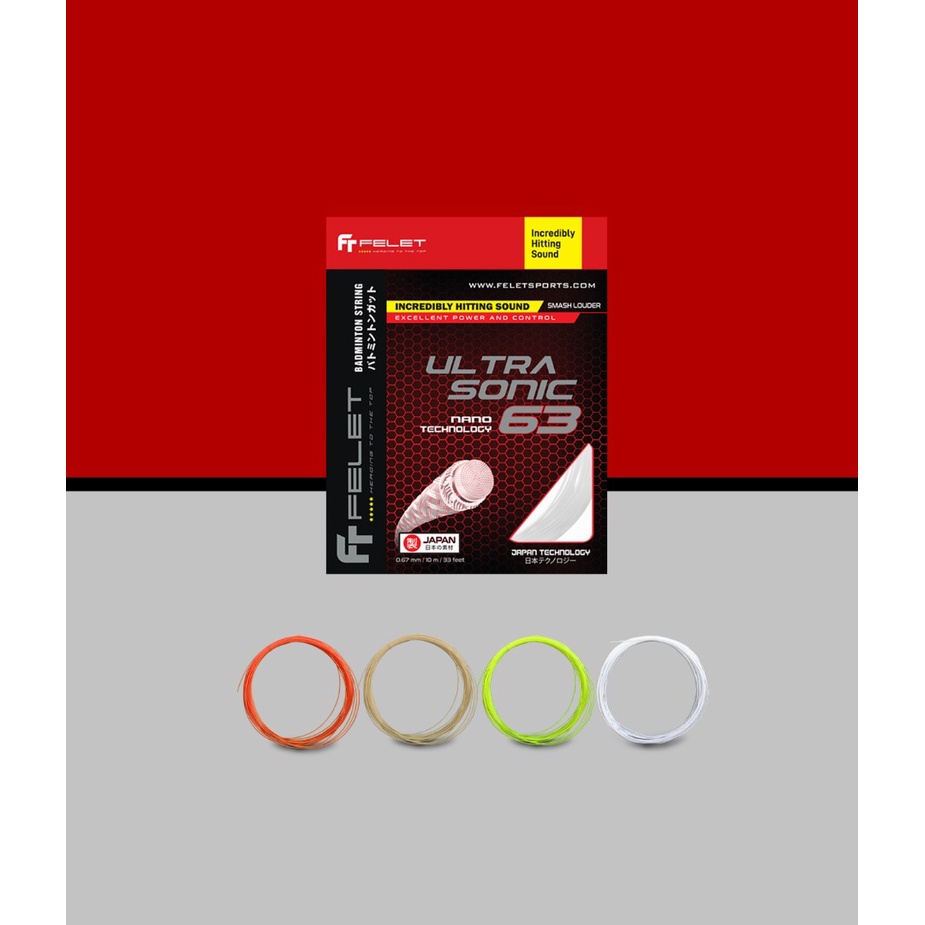 FELET Ultra Sonic 63 Badminton String 100% Original by FLEET | Shopee ...