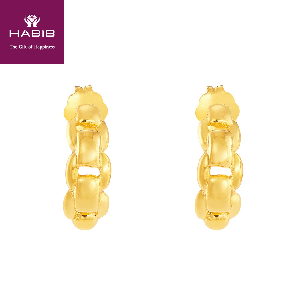 HABIB Layla Yellow Gold Earring, 916 Gold | Shopee Malaysia
