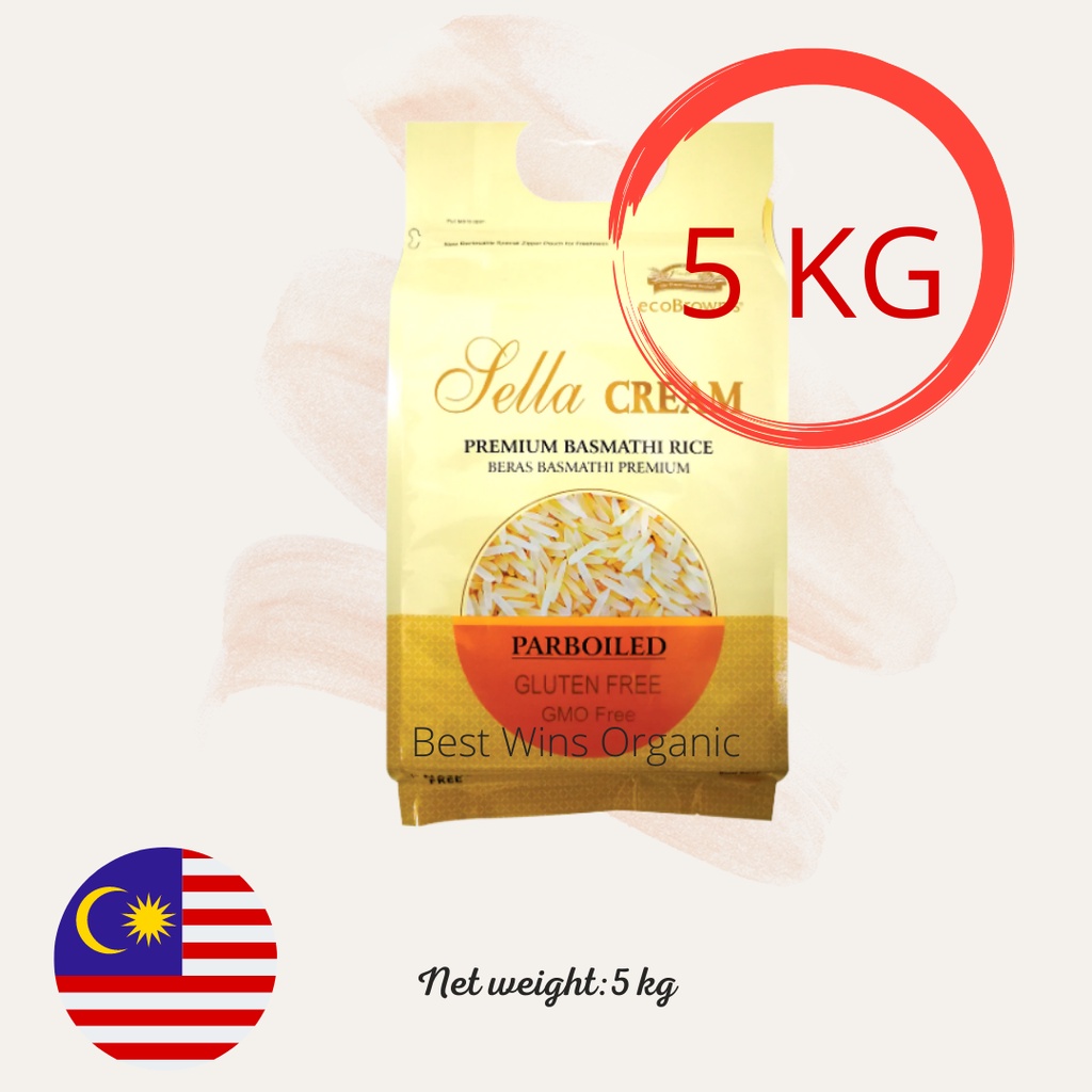 ecoBrown’s Sella Cream Parboiled Basmathi Rice 5kg | Shopee Malaysia