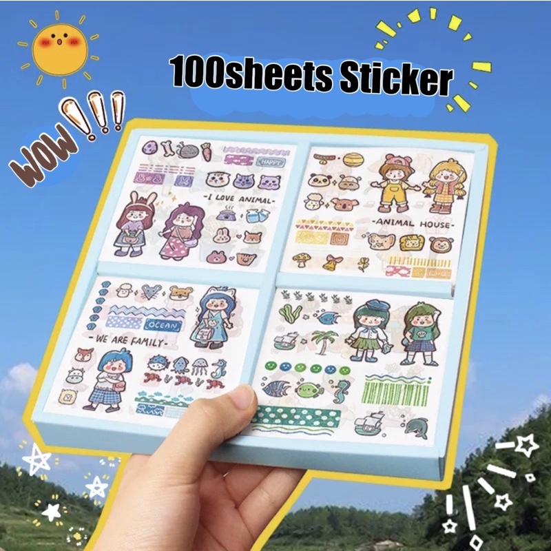 Diary Sticker Set In box DIY Decoration Sticker Gift Box Cute Stickers ...