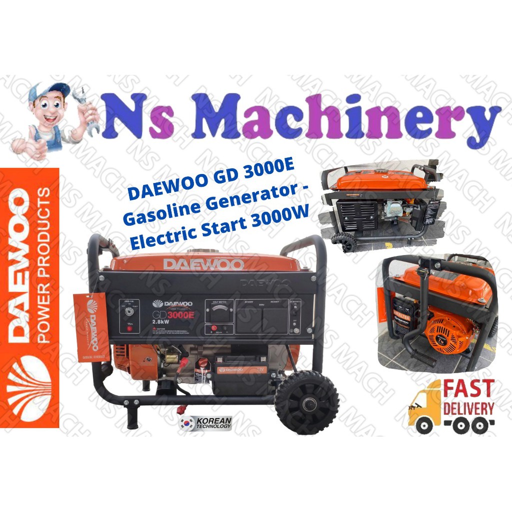 DAEWOO GD3000E Gasoline Generator With Electric Start 3000W - Automatic ...