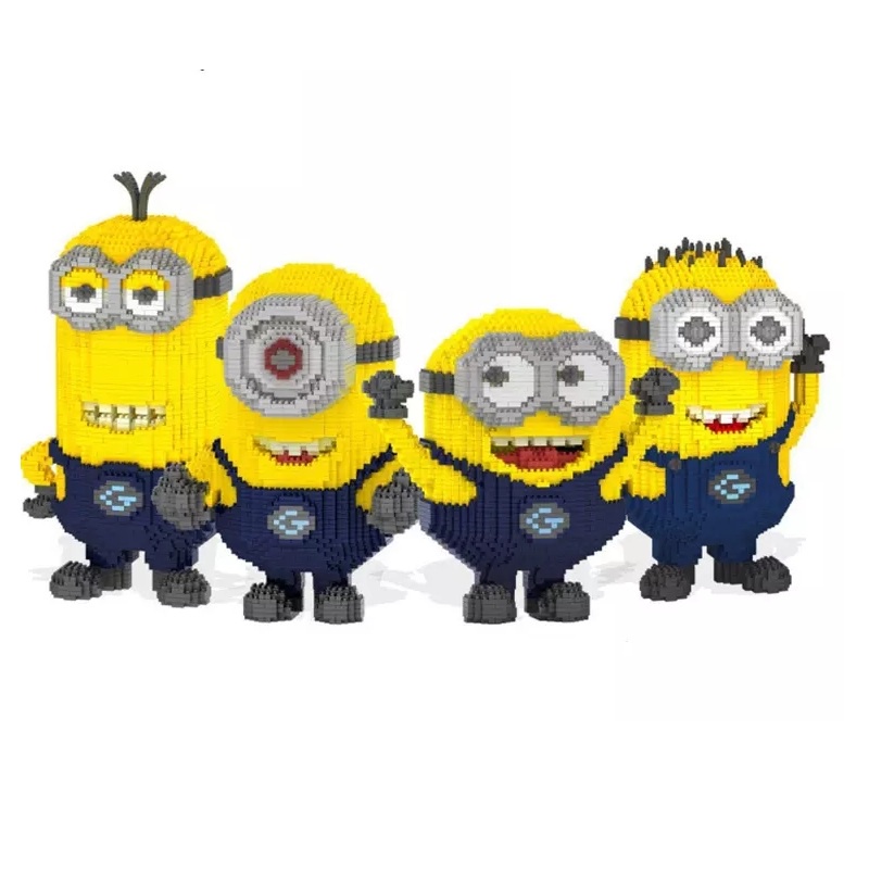Cute Minions Blocks Pegman DIY Bricks Building Assembling Toys Cartoon ...