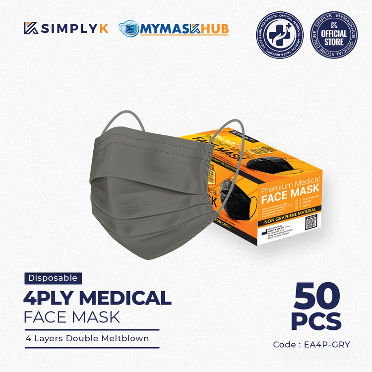 Simply K 4 Ply Premium Medical Face Mask (50pcs / 20 pcs) | Shopee Malaysia
