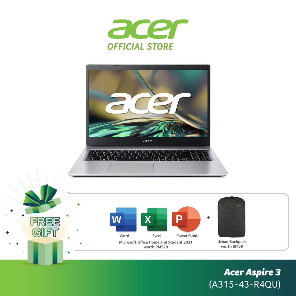 Acer Aspire 3 AMD Ryzen 7 5700U Laptop - Charcoal Black & Pure Silver ...