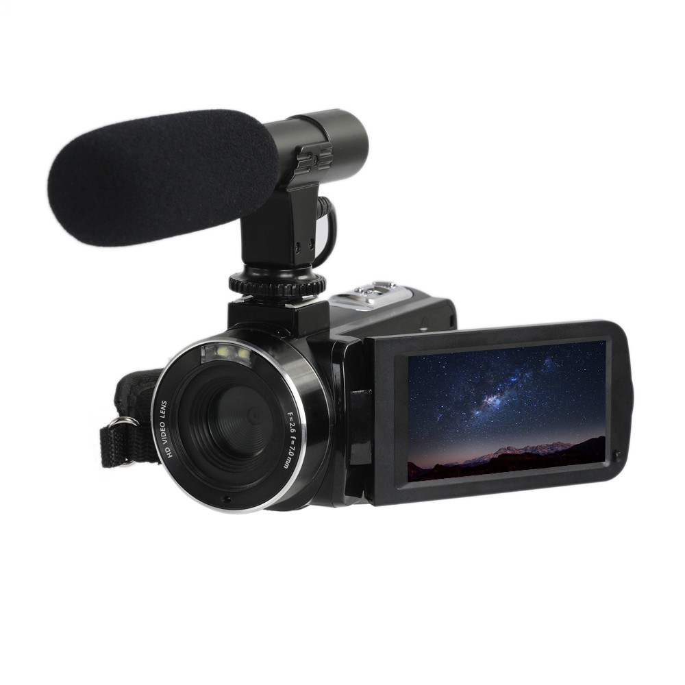 DV08 FHD Camcorder IMX COMS 1080P 24MP 16X Zoom Touch Panel Microphone ...