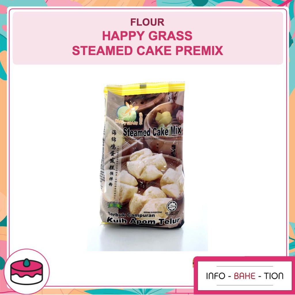Happy Grass Steamed Cake Pre Mix Flour/ Tepung Kek Kukus 500g | Shopee ...