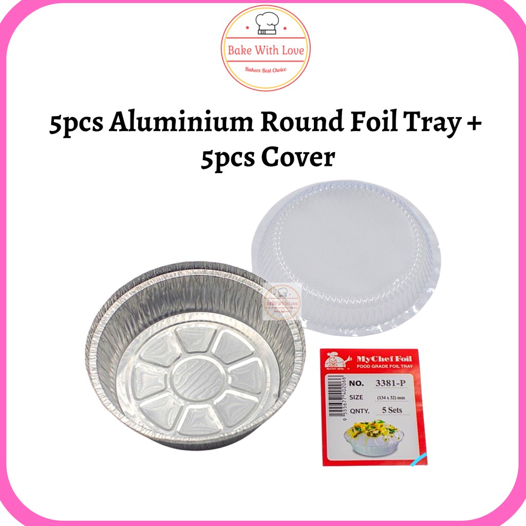 Aluminium Round Foil Tray With Cover | 3381-P | Round Shape | Small ...