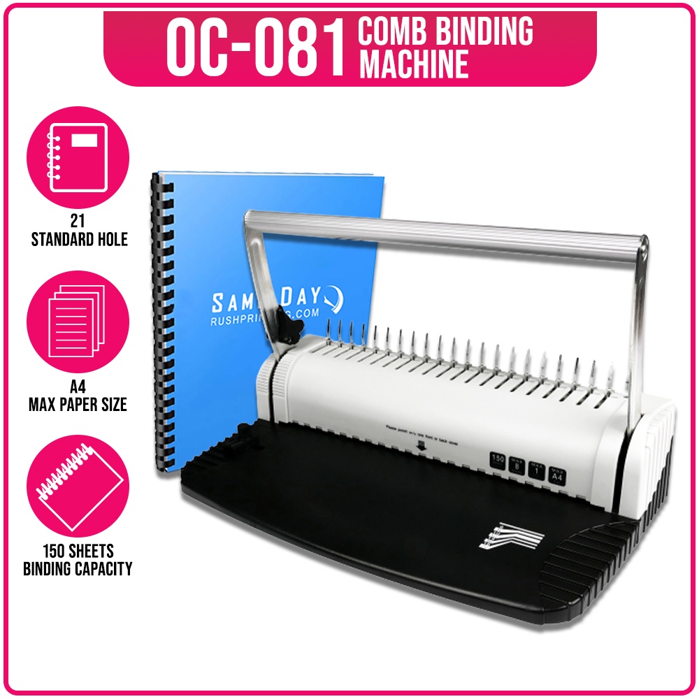 Officom OC-081 Ring / Comb Binding Machine A4 Size Heavy Duty Binding Machine 21 Hole Home ...