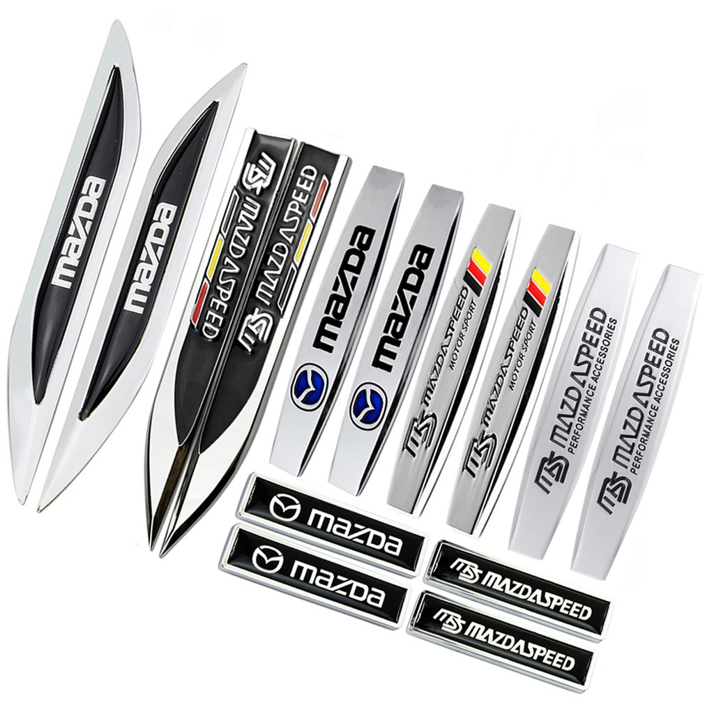 2pcs Metal Car Side Body Sticker Auto Rear Emblem Badge Decal for Mazda ...